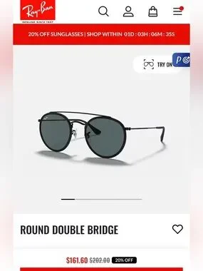 Ray-Ban | Accessories | Rayban Round Double Bridge Sunglasses Black ...